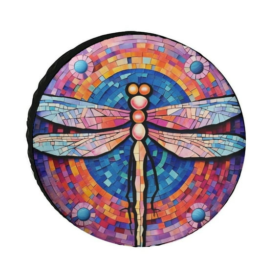 Dragon Fly In Purple And Blue Camper Spare Tire Cover Vintage French ...