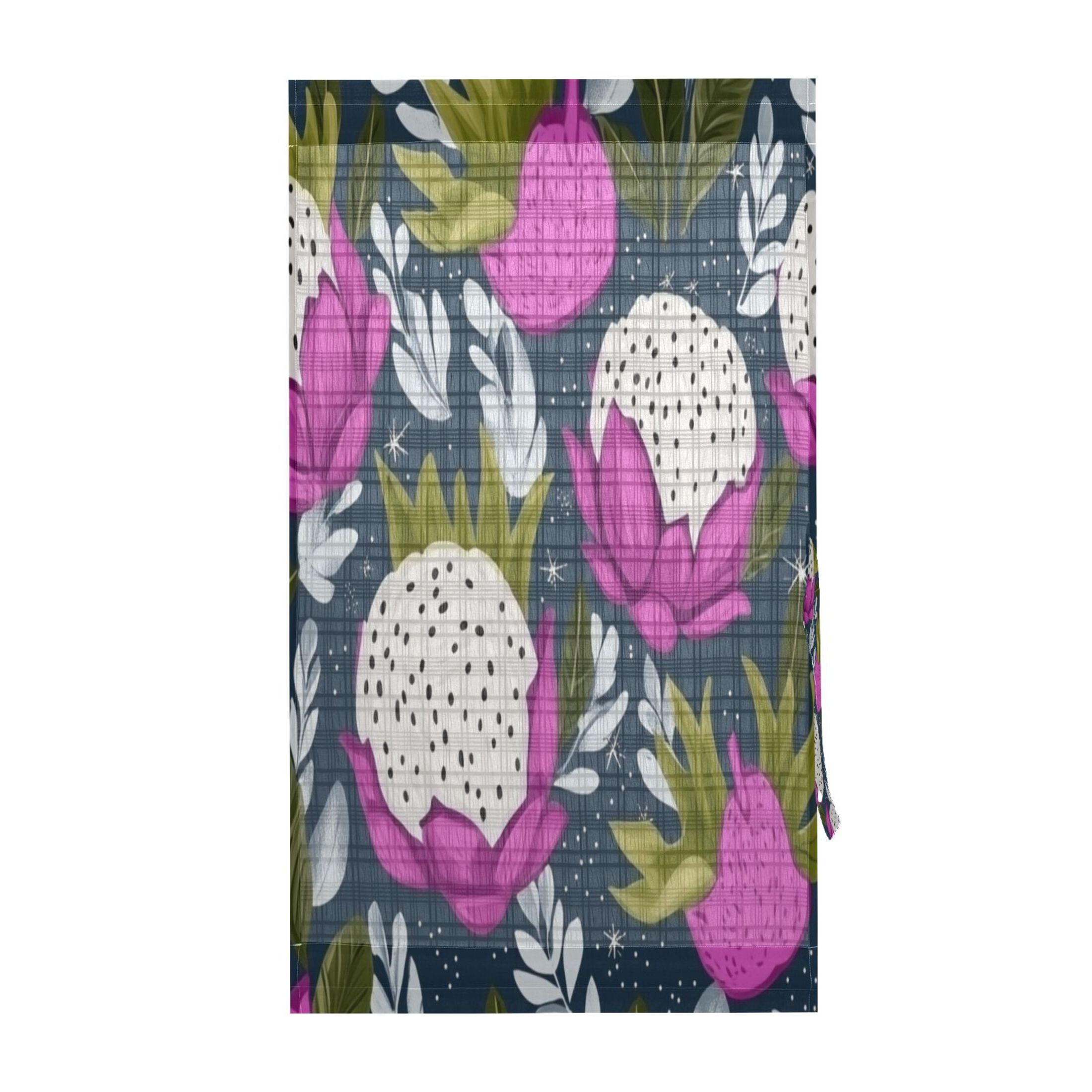 Dragon Fruit Pattern Door Curtain Blackout Thermal Insulated Door Side ...