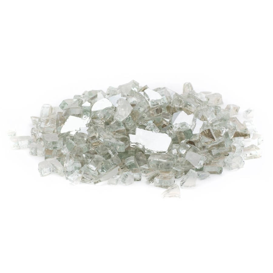 Dragon Glass 10 lb Crystal Clear Reflective Tempered Fire Glass, 1/2 ...