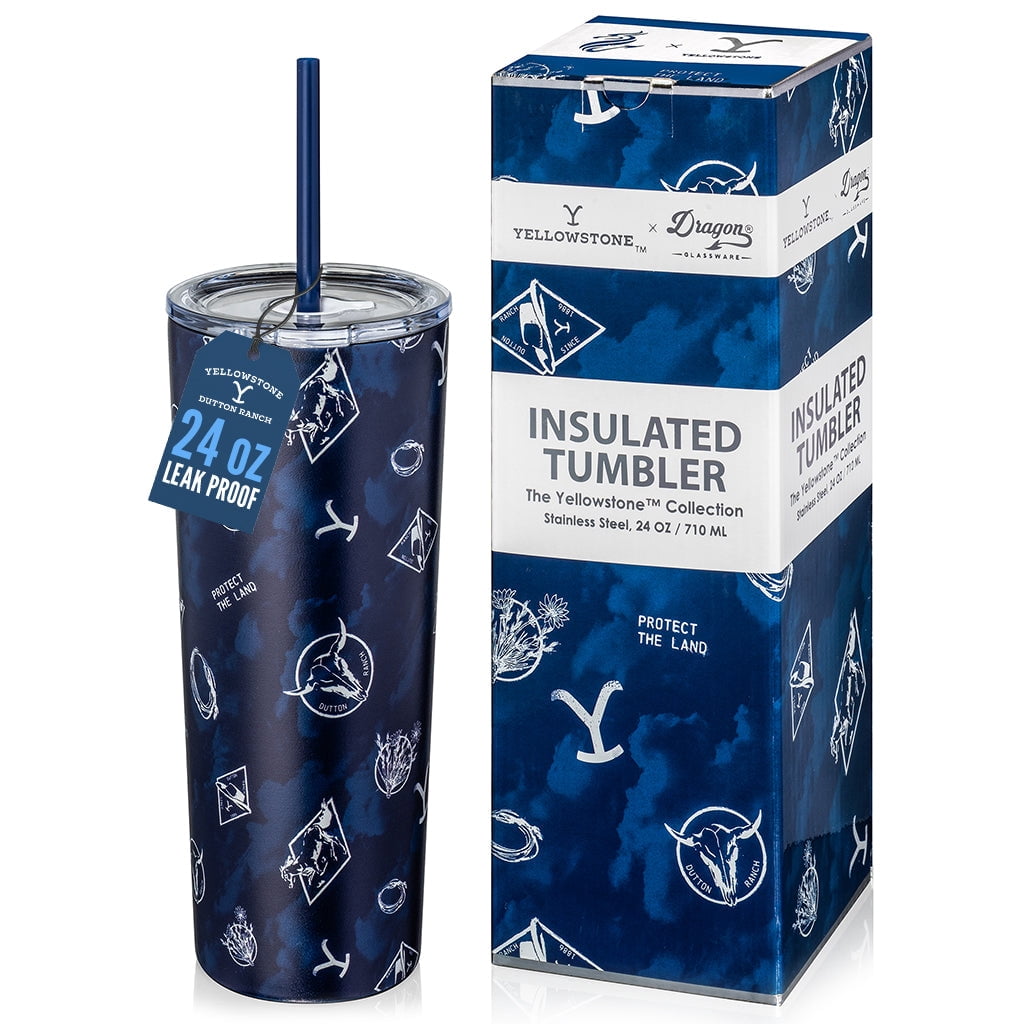 Dragon Glassware x Yellowstone 24 oz Vacuum Insulated Tumbler with Lid ...