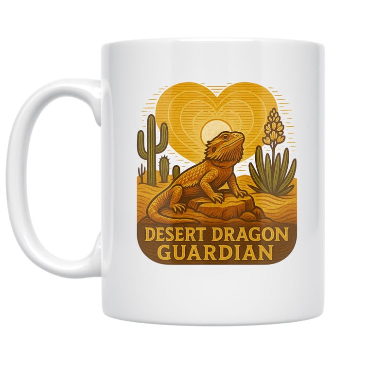Dragon Guardian Mug Bearded Dragon Pet, Desert Scene Wraparound ...