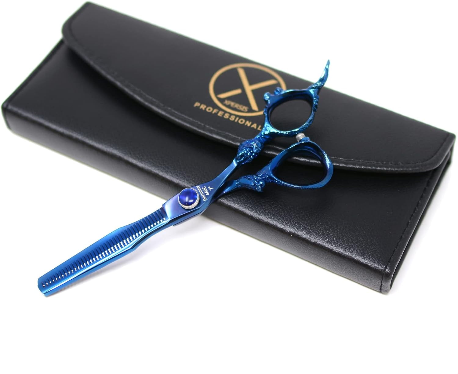 Dragon Hair Cutting Sharp Barber Thinning Shears 7" Light weight German ...