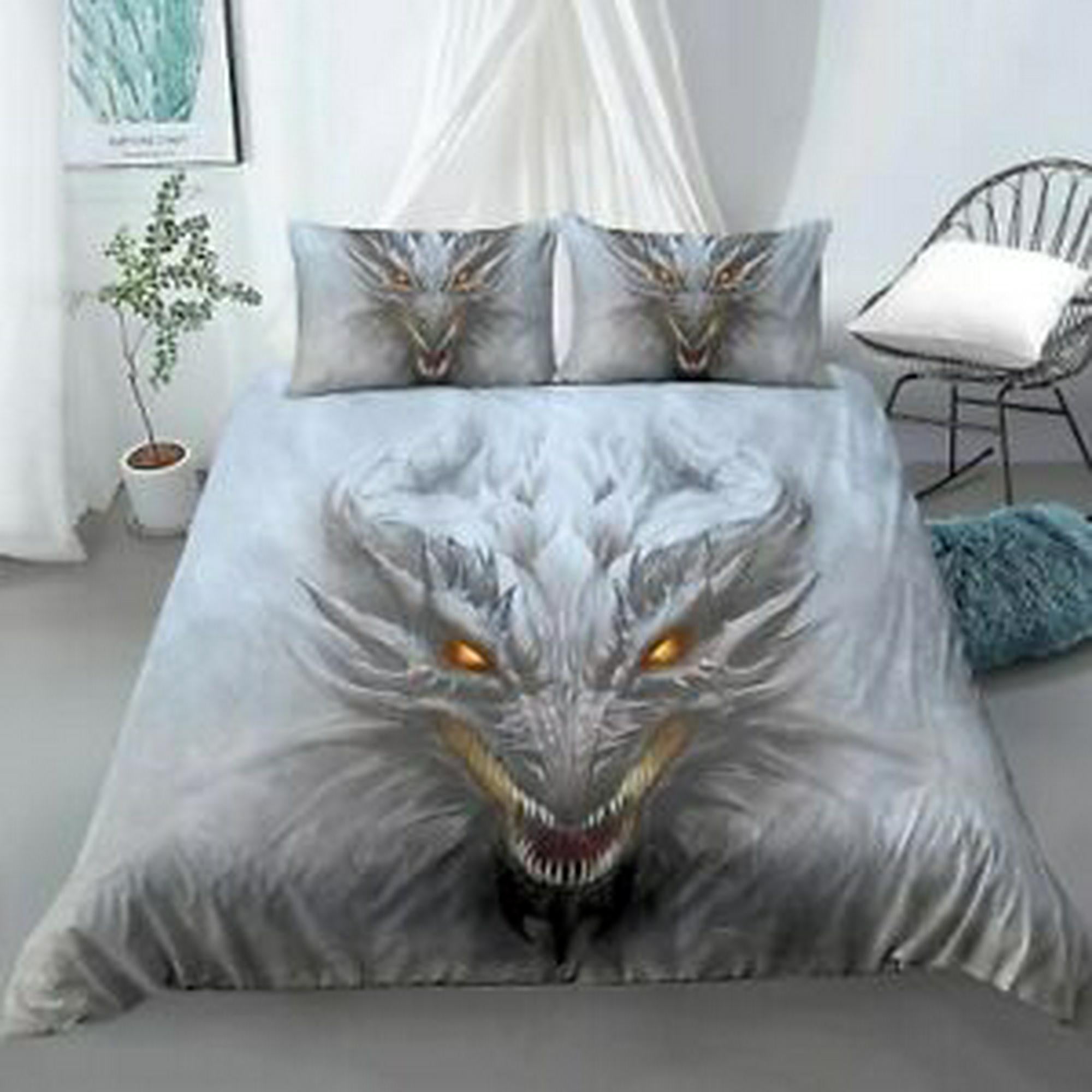 Dragon Head 3D Duvet Cover Set for Decor Dragon Bedding Set Bed Set ...