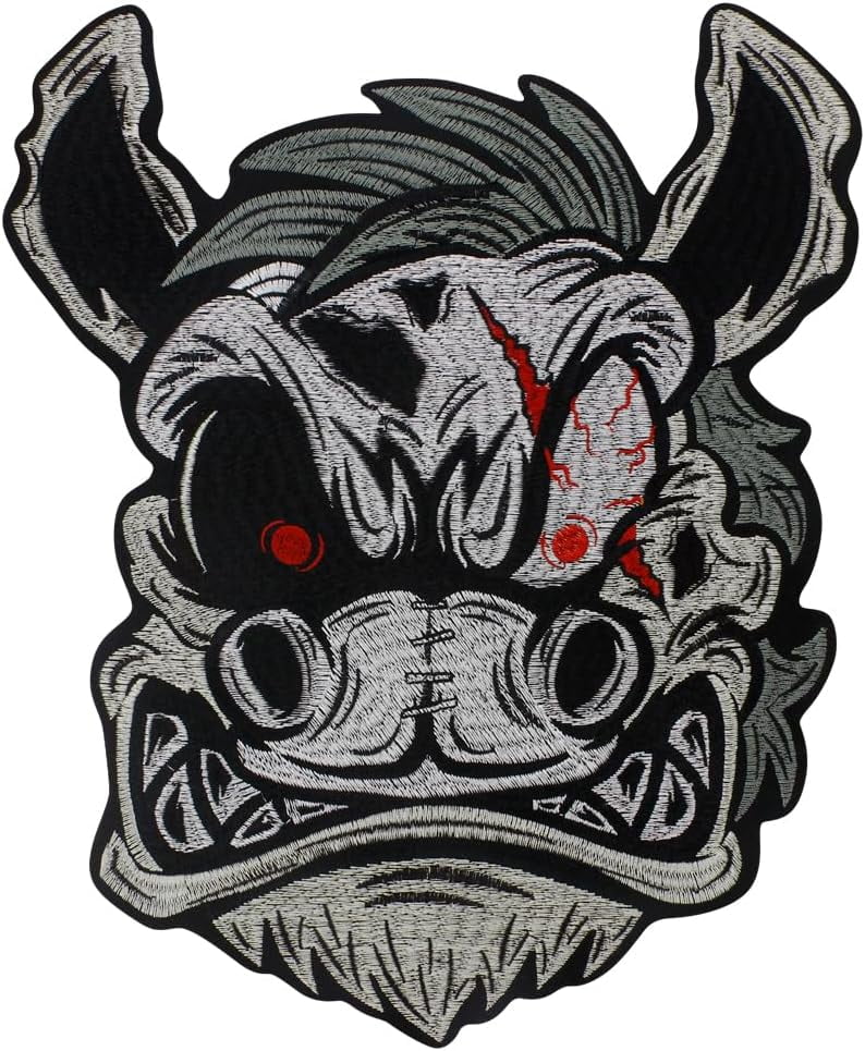 Dragon Head Embroidered Applique - Bold and Edgy Iron on Sew on Patch ...
