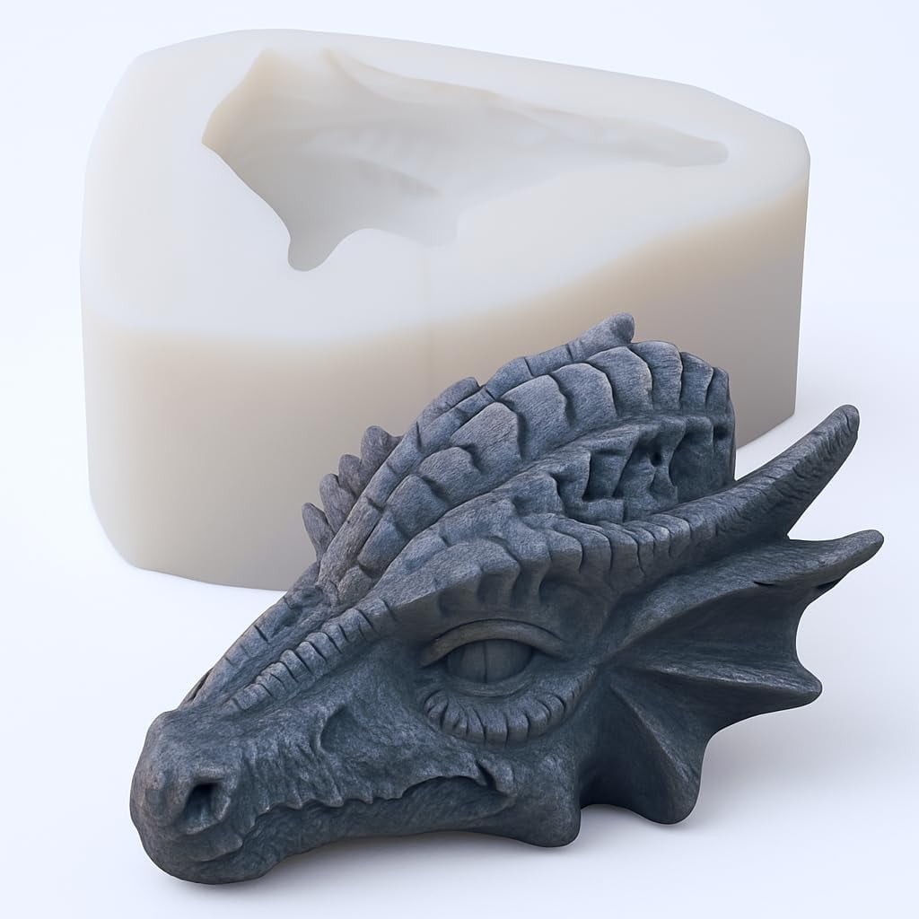 Dragon Head Silicone Mold, Large 3D Dragon Silicone Molds for Epoxy ...