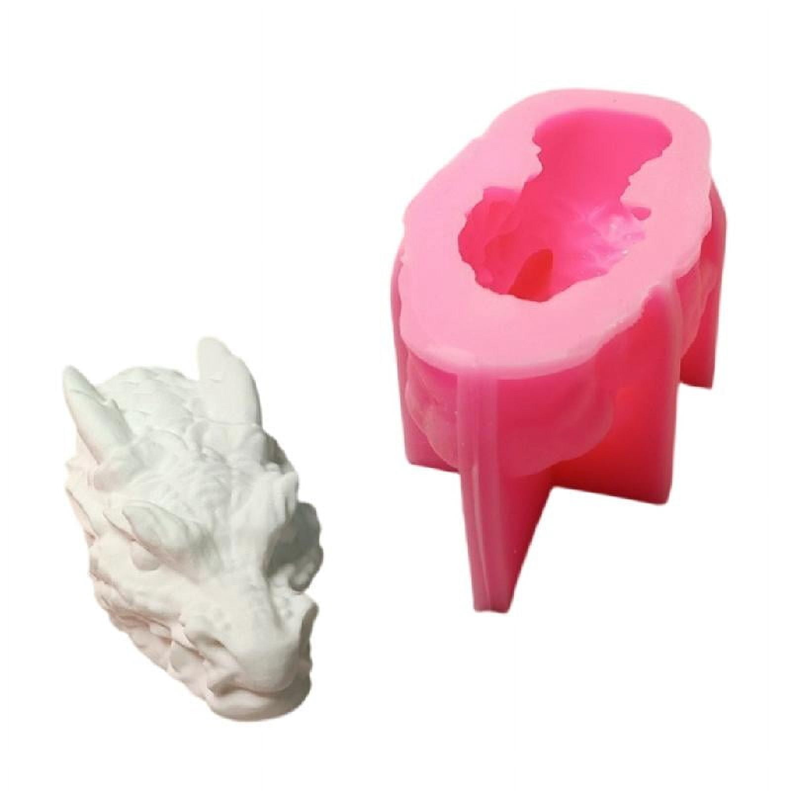 Dragon Head Statue Silicone Molds for Soap Chocolate Candy Cake Fondant ...