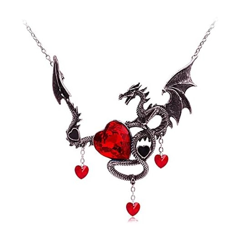 WINGED FIRE SERPENT DRAGON NECKLACE PENDANT PEWTER ALLOY - Walmart.com