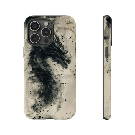 Dragon Ink Sketch Artwork Phone Case Vintage Oriental Painting for ...
