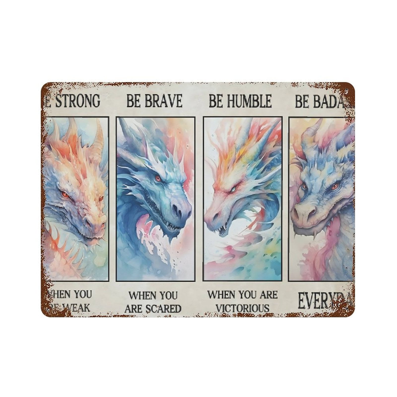 Dragon Inspiring Motivational Tin Metal Decorative Wall Paintings ...