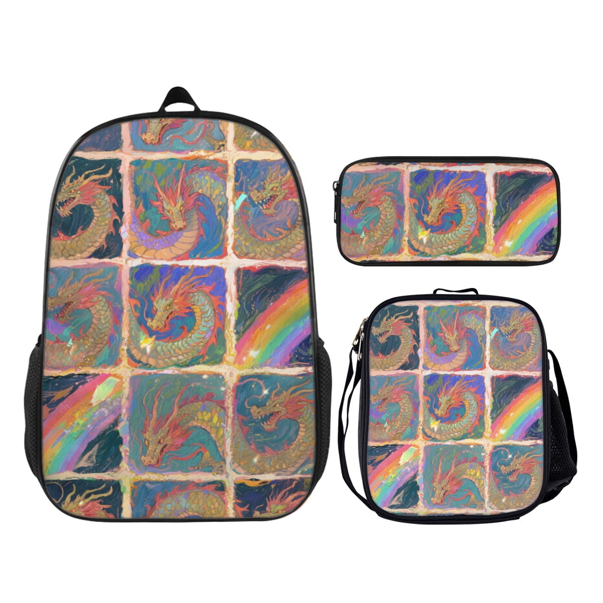 Dragon Kawaii Backpack Lunch Box Pencil Bag Set Bag Set Cartoon ...