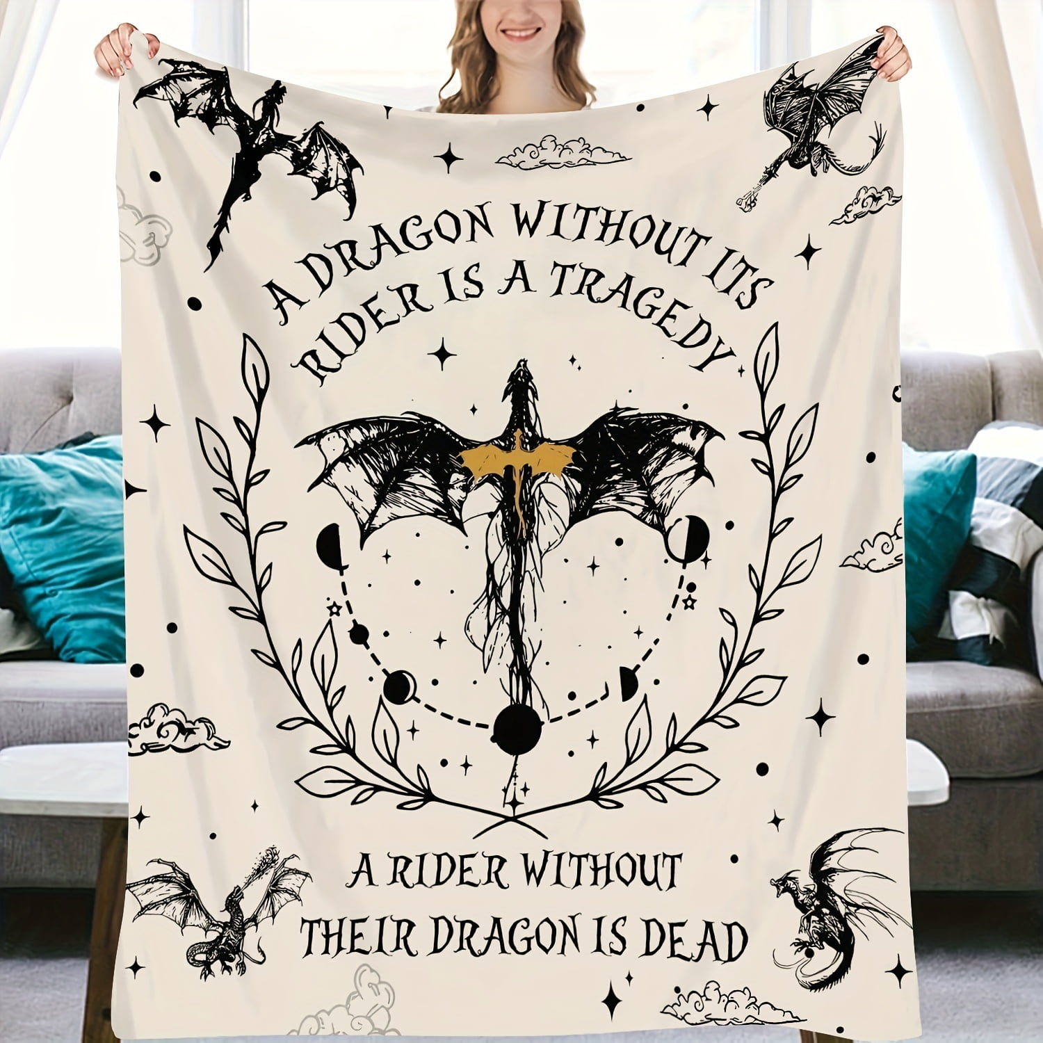 Dragon Knight Soft Flannel Throw Blanket Perfect Gift for Friends Cozy ...