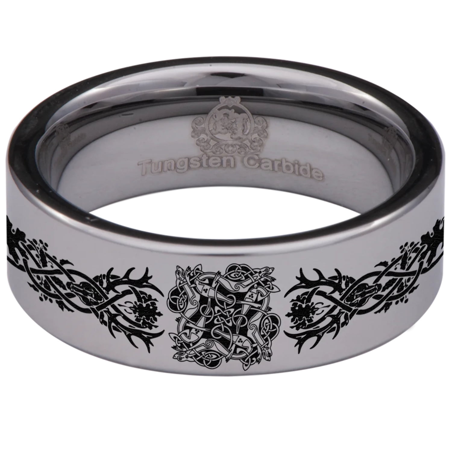 Dragon Knot Celtic Ornament Tungsten Carbide Ring - Walmart.com