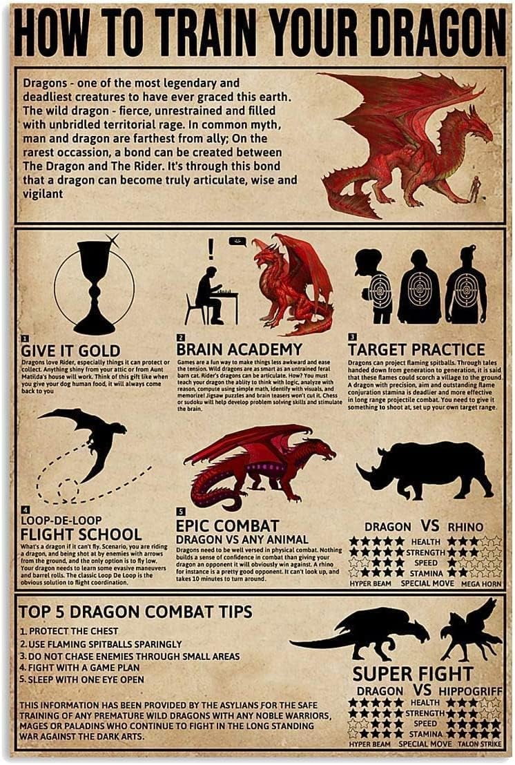 Dragon Knowledge Metal Signs Room Decor How To Train Your Dragon ...