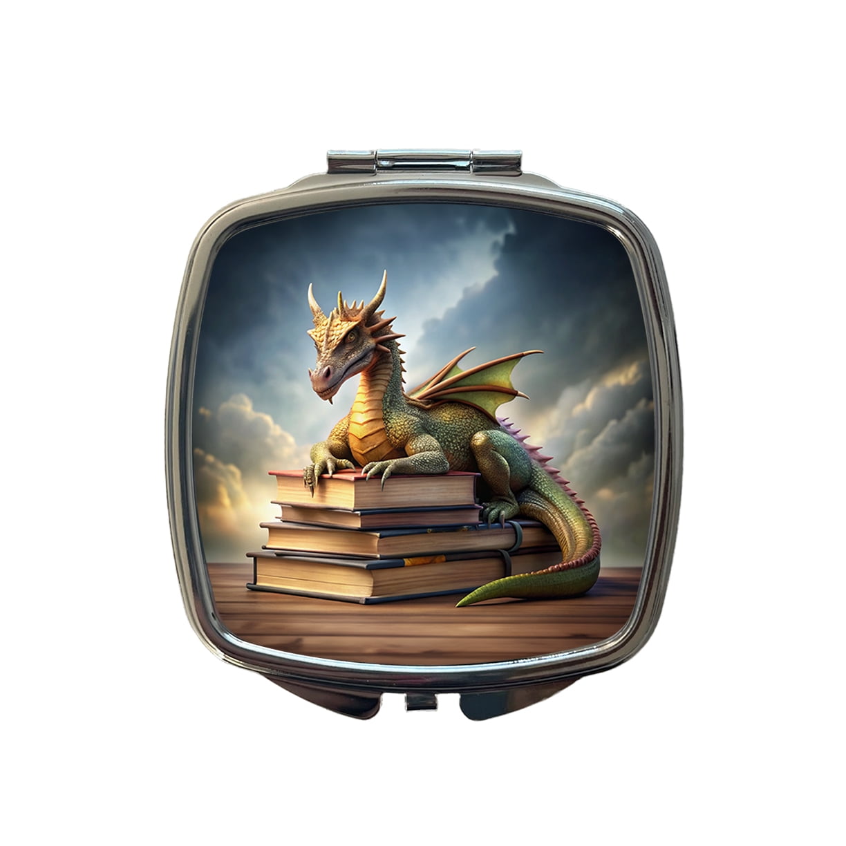 Dragon Laying On Top Of Books Reading Travel Makeup Handbag Purse Small ...