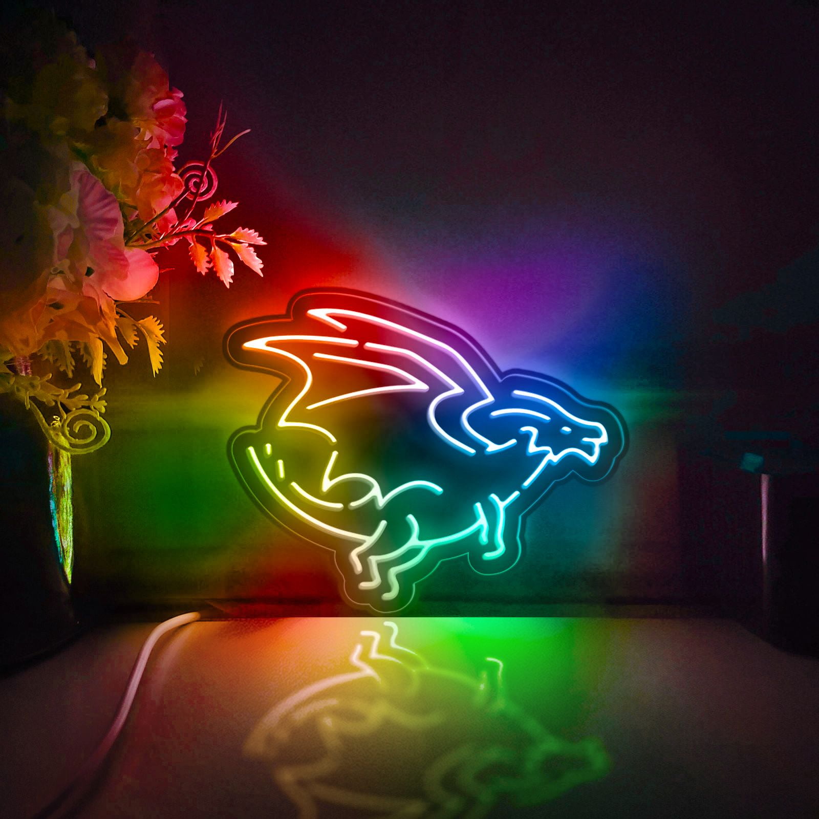 Dragon Led Light Box, Dimmable Neon-Like Light Signs USB Power for Wall ...