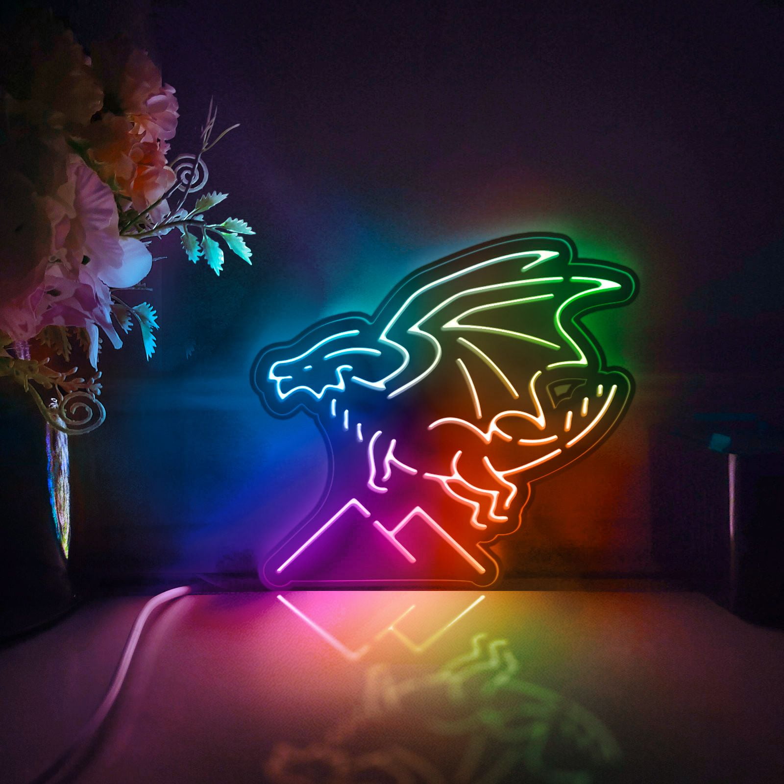 Dragon Led Light Box, Dimmable Neon-Like Light Signs USB Power for Wall ...