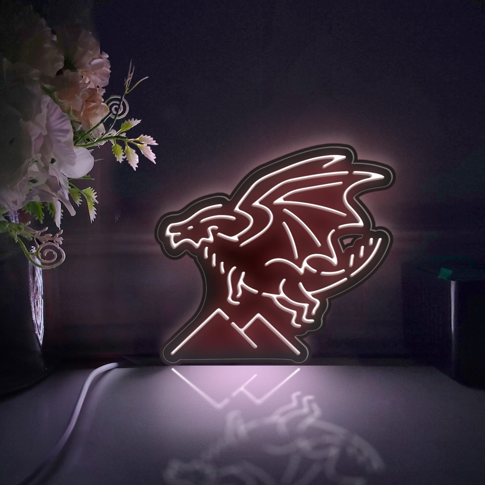 Dragon Led Light Box, Dimmable Neon-Like Light Signs USB Power for Wall ...