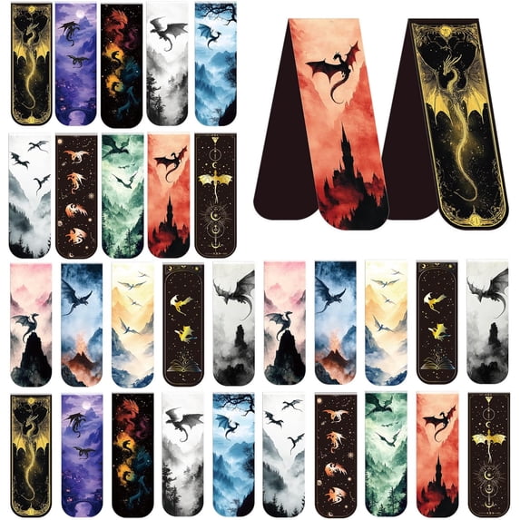 Dragon Magnetic Bookmarks: 30 PCS Cool Novel Bookmark Clips, Book Mark ...