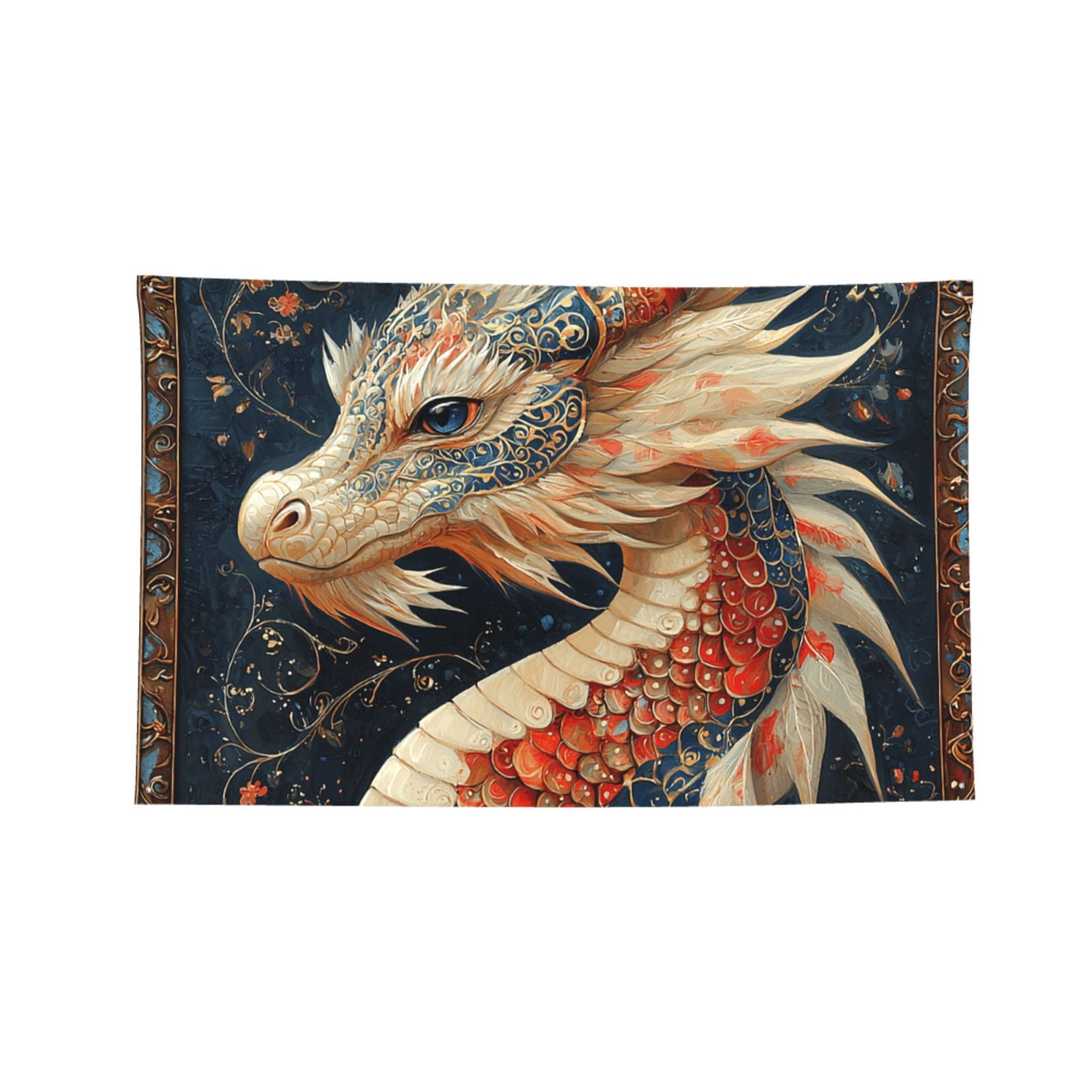 Dragon Many Patterns Art Four Hole Decorated Banner Flag for Garden ...
