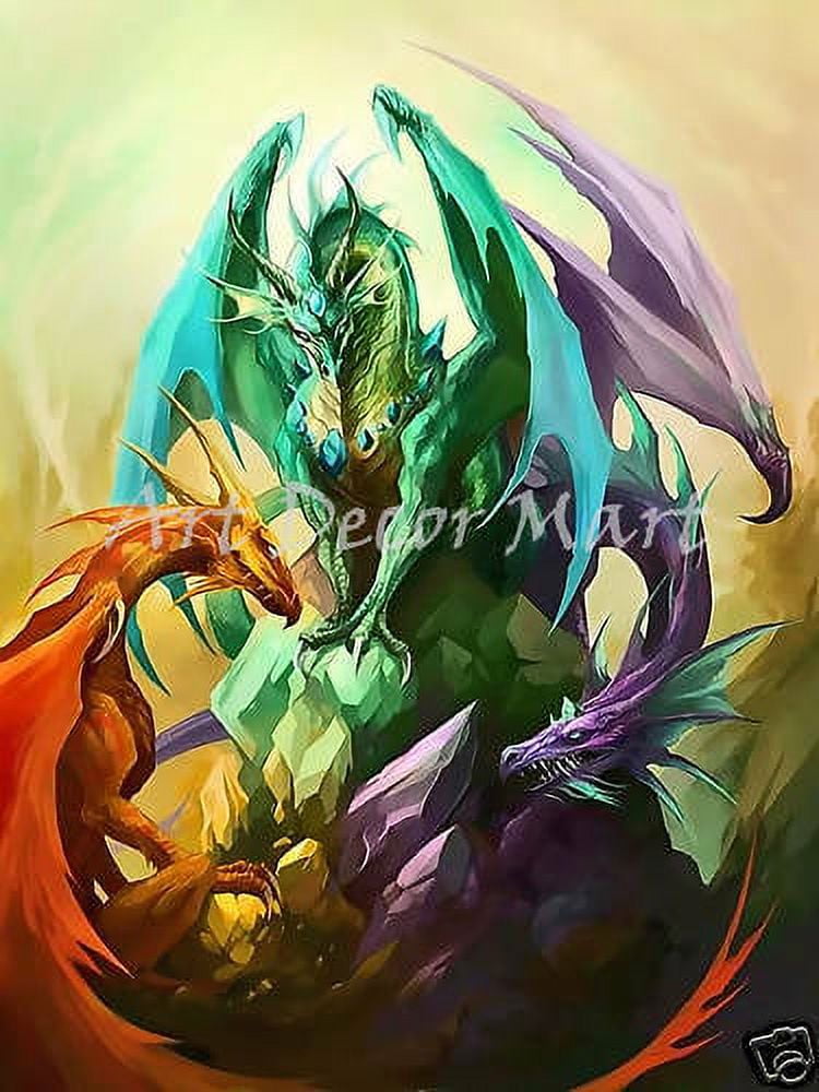 Dragon Meeting - CANVAS OR WALL ART PRINT - Walmart.com