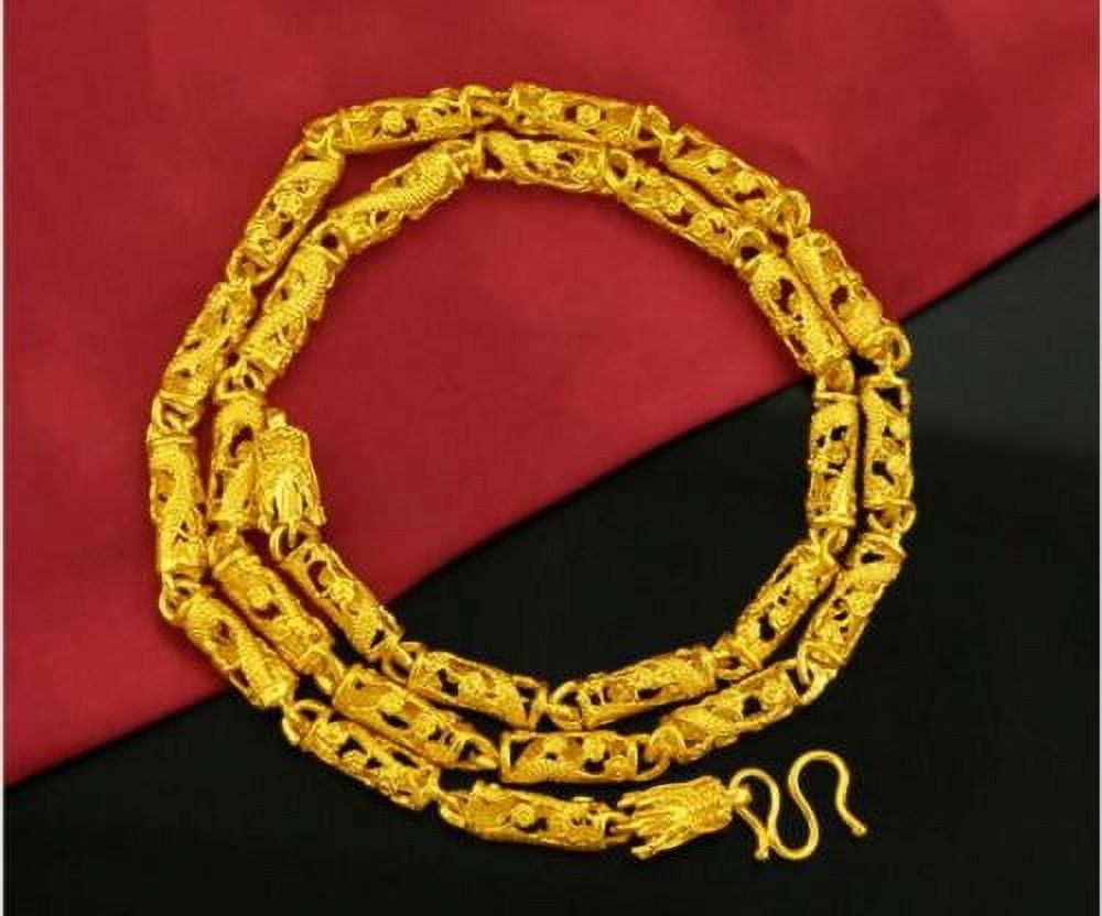 Dragon Men's Chain 22K 23K 24K THAI BAHT GOLD GP NECKLACE - Walmart.com