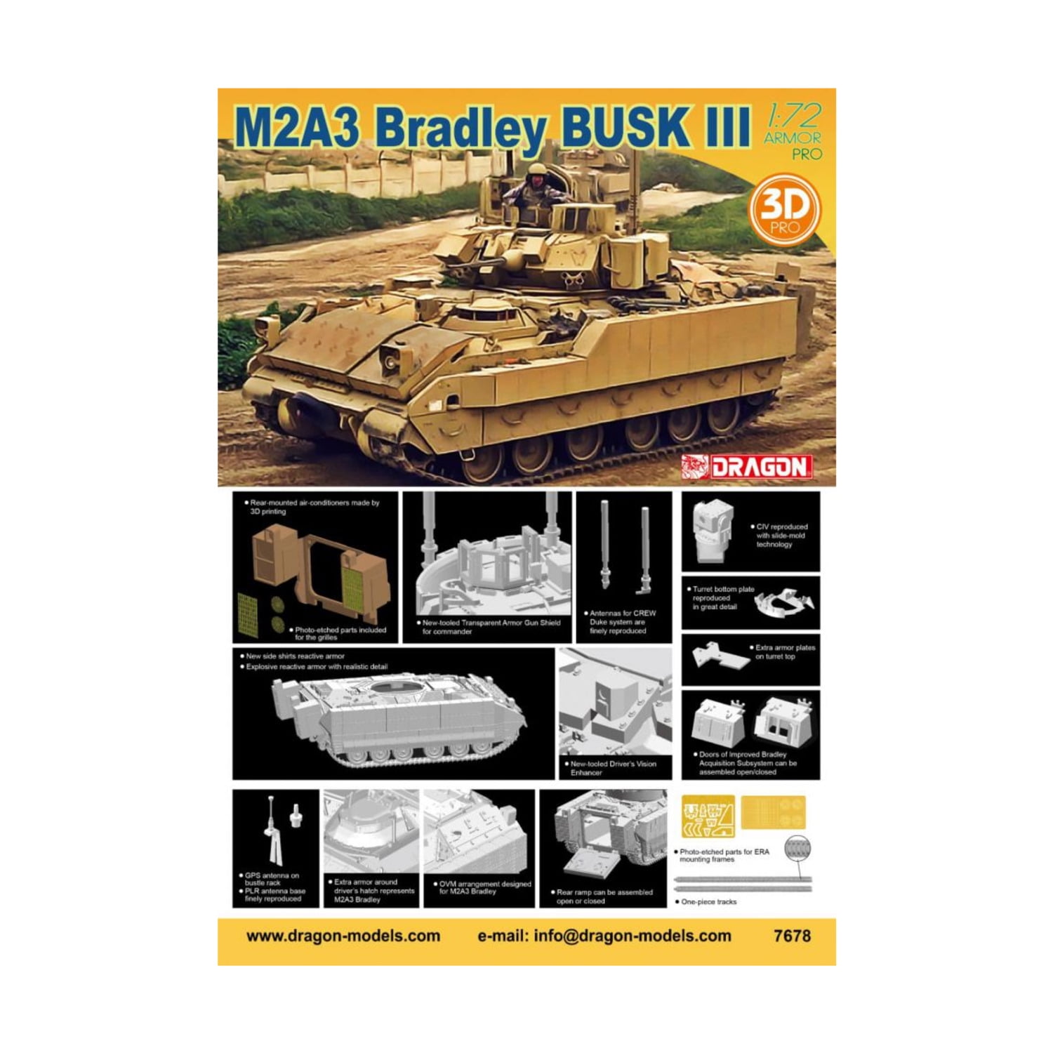 Dragon Models M2A3 Bradley BUSK III New - Walmart.com