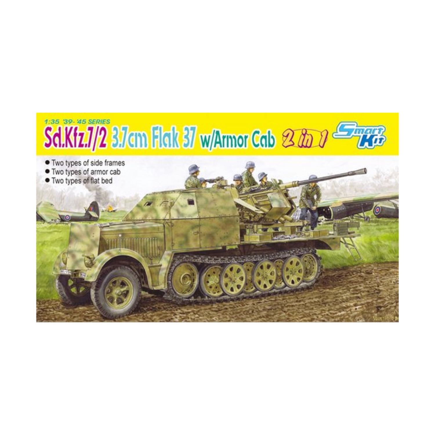 Dragon Models Sd.Kfz.7/2 3.7cm FlaK 37 w/Armor Cab (Smart Kit) New ...