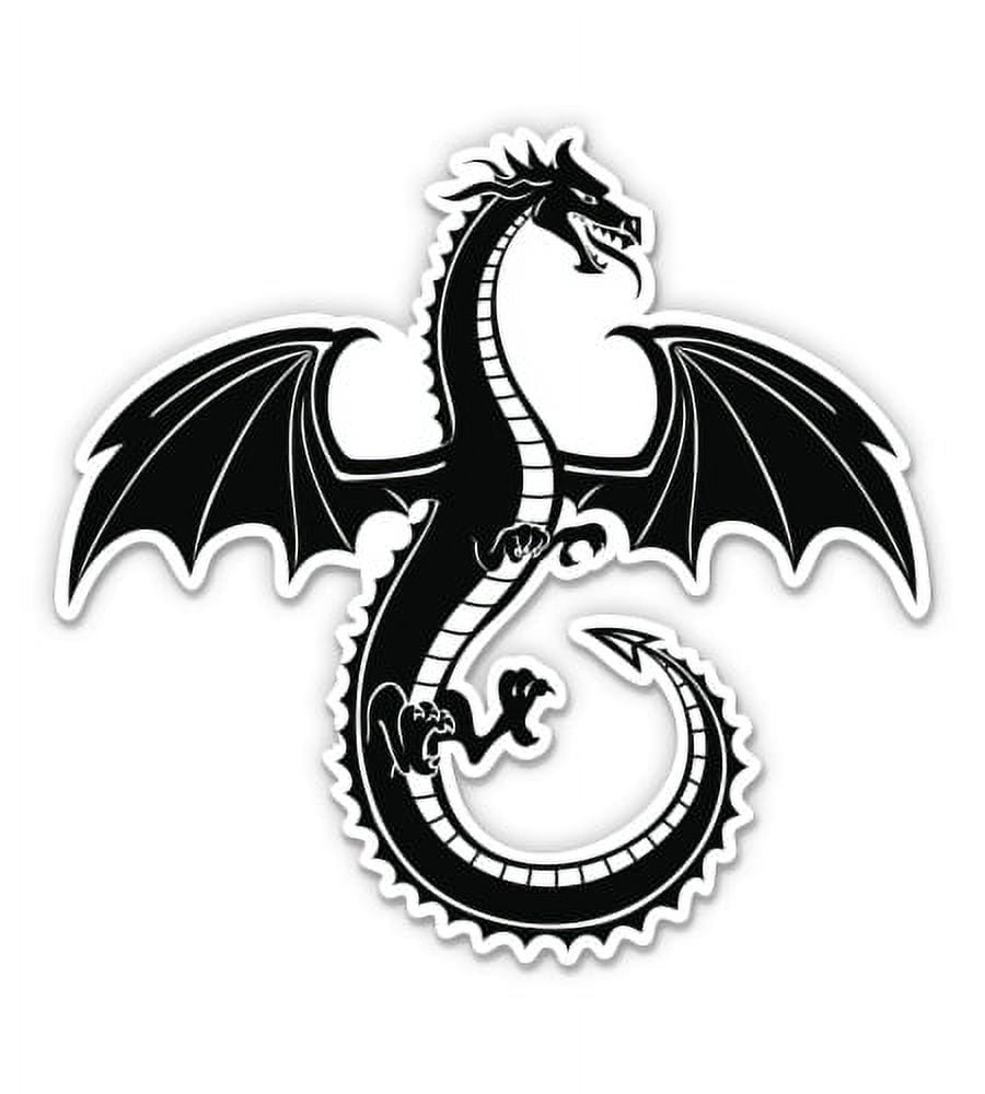 Dragon Mystical Fantasy Tattoo - 3" Vinyl Sticker - For Car Laptop ...