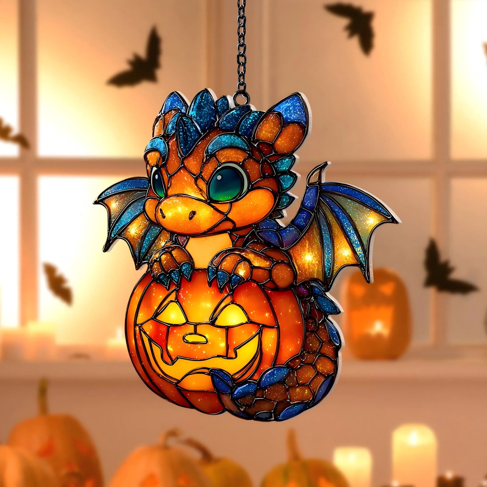 Dragon Ornaments Decor for Window Hanging, Dragon Suncatcher, Halloween ...