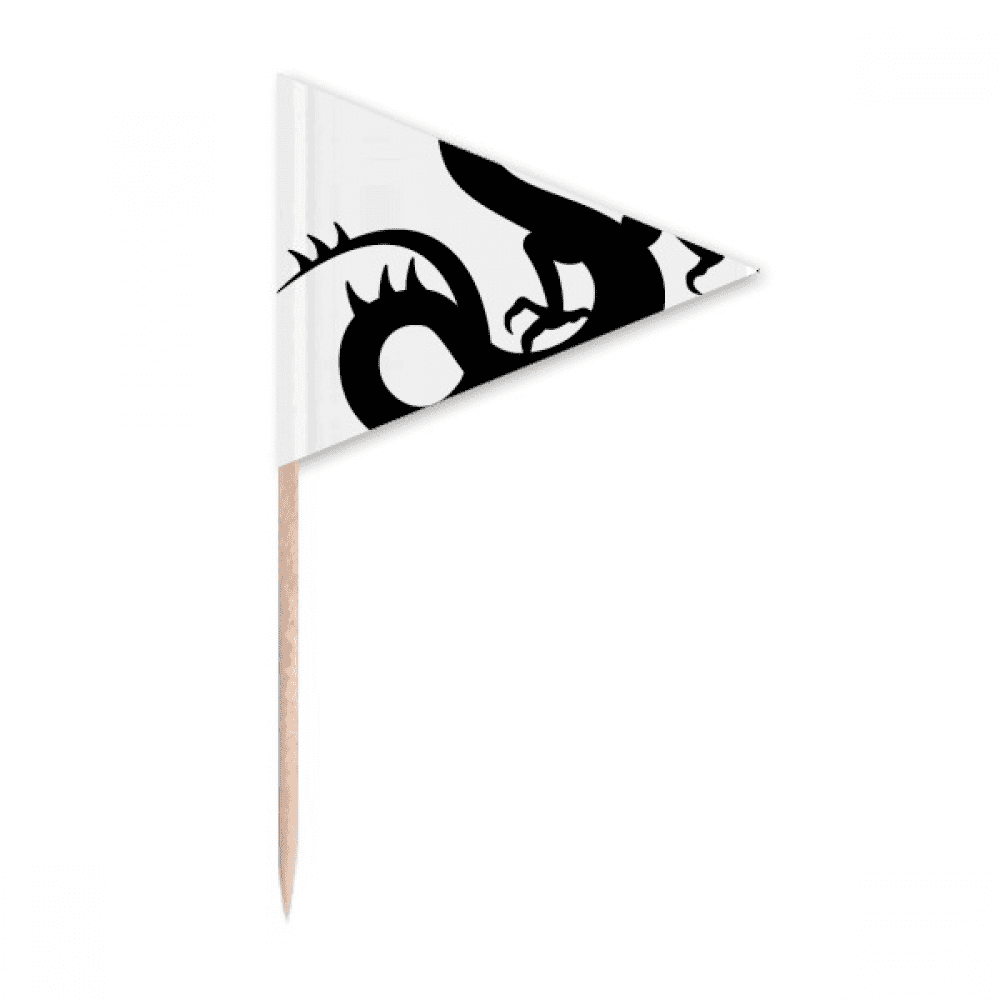 Dragon Outline China Chinese Pattern Toothpick Triangle Cupcake Toppers ...