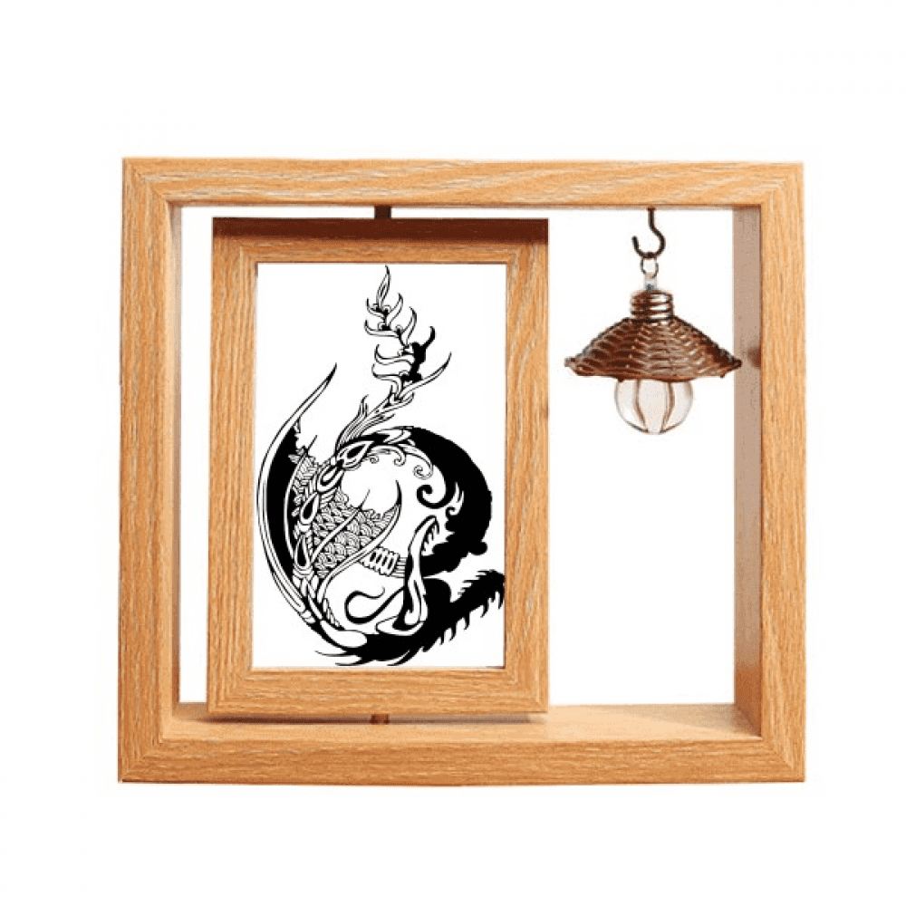 Dragon Painting China Traditional Wooden Rotating Picture Photo Frame ...