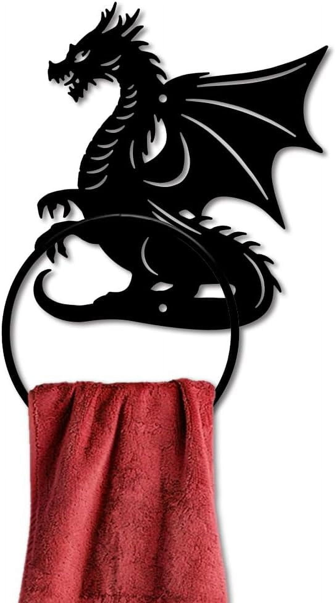 Dragon Pattern Towel Ring Metal Hand Towel Holder Flying Dragon Side ...