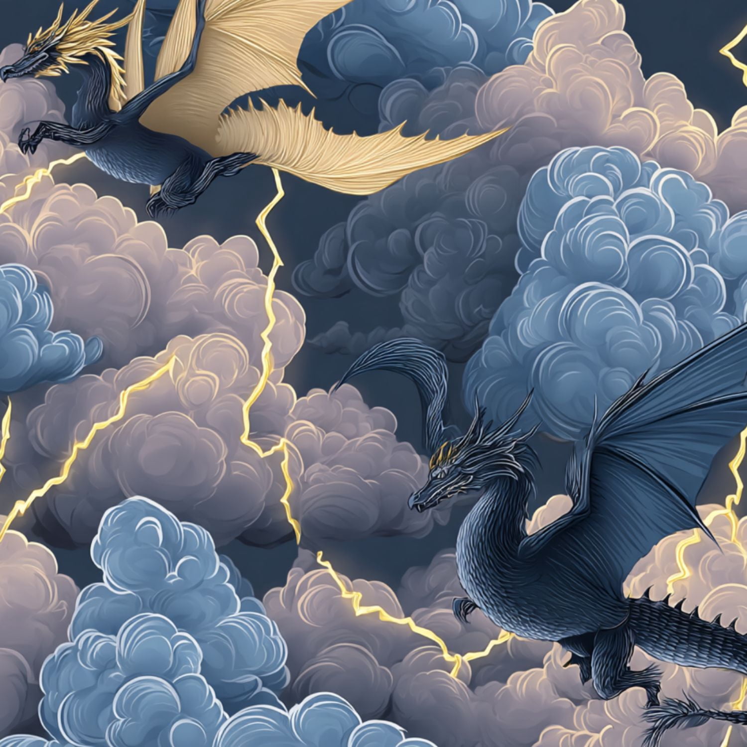 Dragon Peel and Stick Wallpaper 23.6in x 9.8ft Dragons Soaring Storm ...