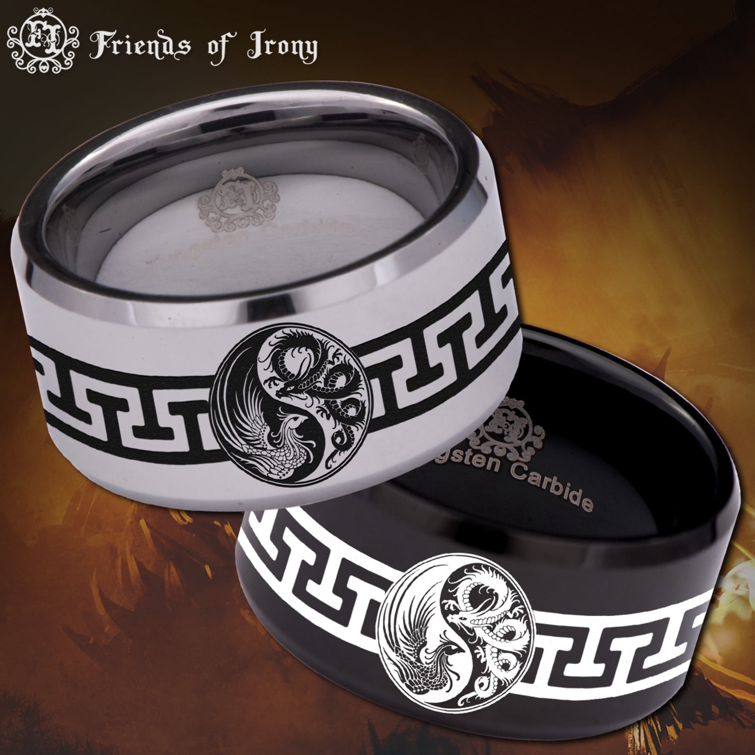 Dragon Phoenix Tungsten Carbide Ring - Walmart.com