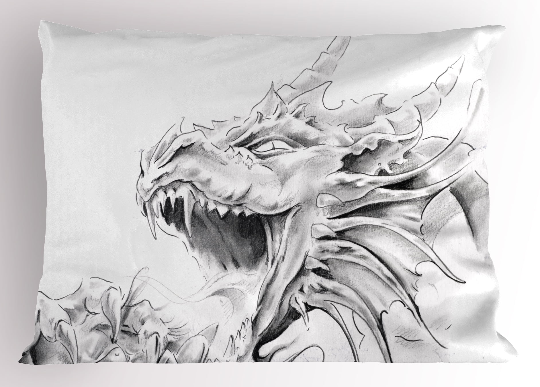 Dragon Pillow Sham Sketch of A Medieval Spiritual Character ...