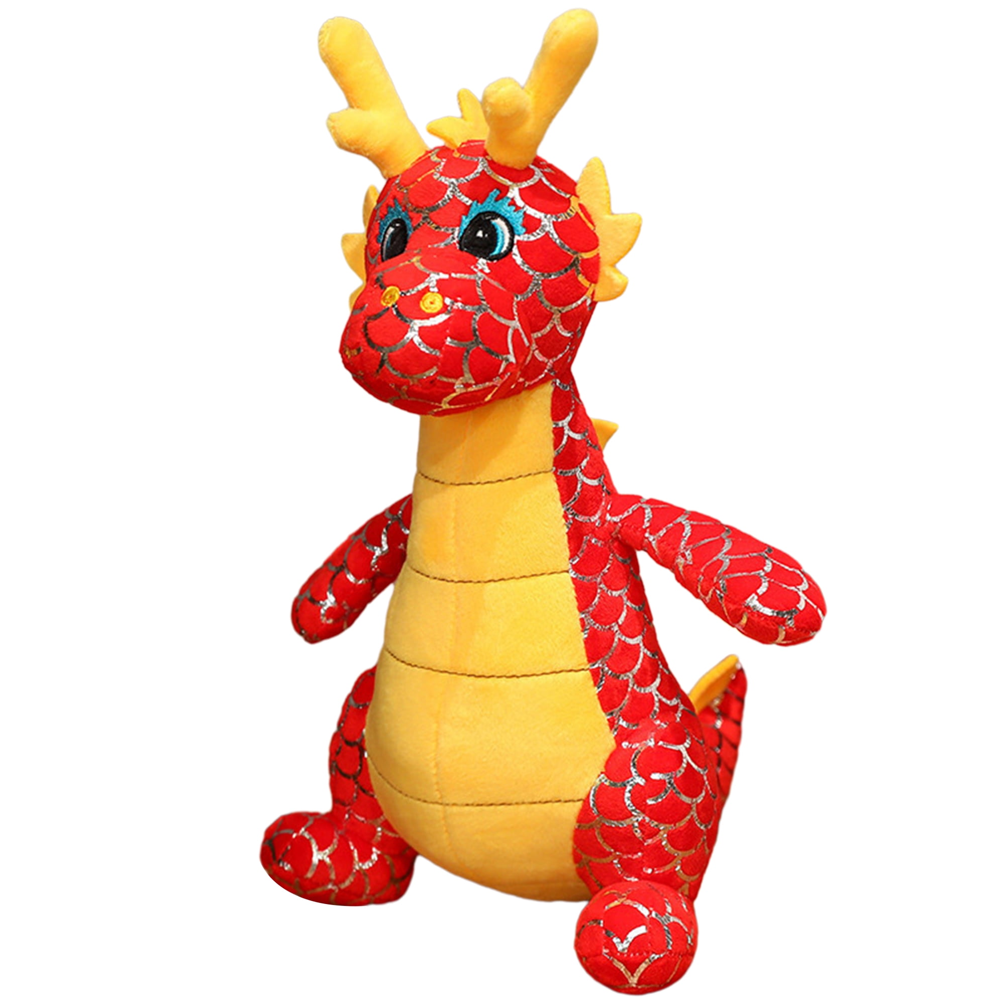 Dragon Plush Toy, Soft 3D Horn Dragon Stuffed Animal Toys Plush Doll ...