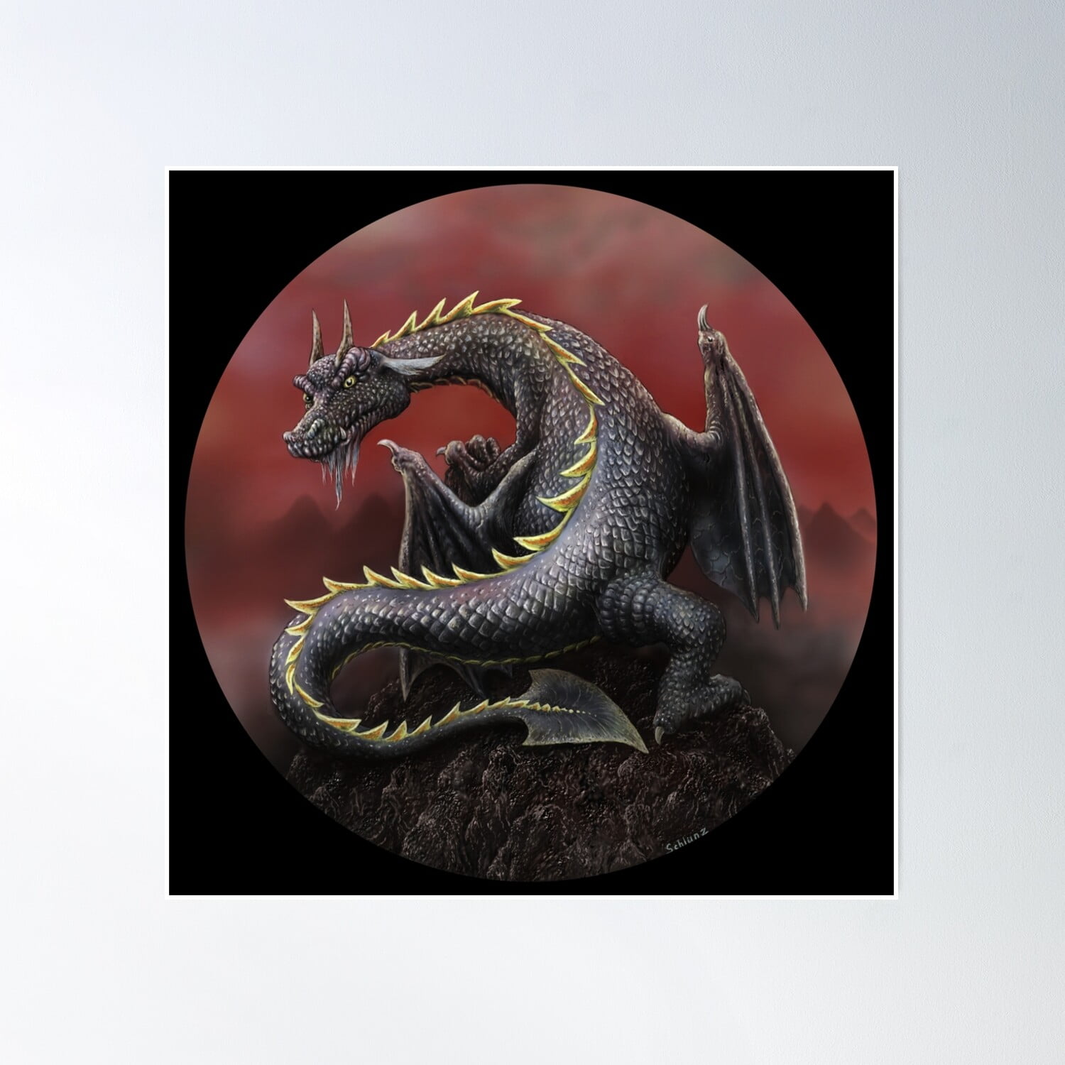 Dragon Poster Wall Art, Modern Wall Decor, 30x30 UNFRAMED - Walmart.com
