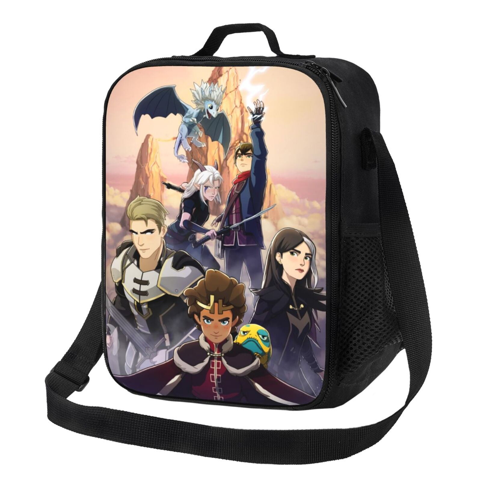 The Dragon Prince Lunch Bag Cartoon Insulated Lunch Box with Shoulder ...