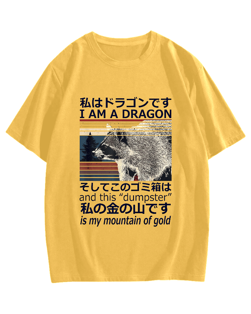 Dragon Raccoon Cotton casual T-shirt - Walmart.com