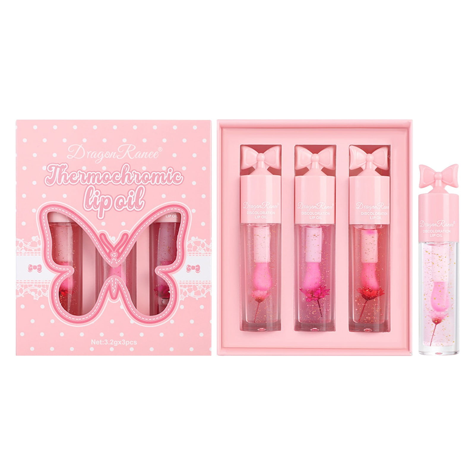 Dragon Ranee Flower Temperature Changing Petal Color Changing Lip Oil ...