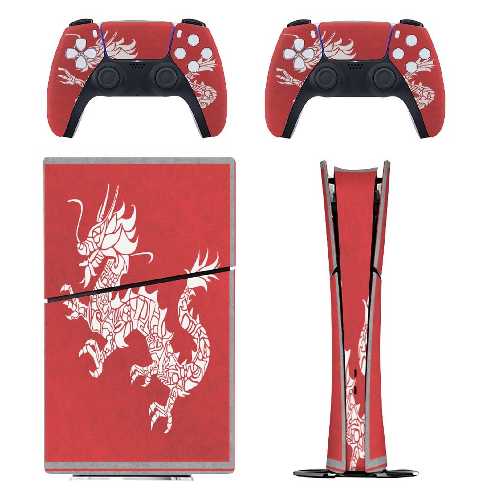 Dragon, Red And White, Chinese Style PS5/PS5 Slim Digital Disc Skin ...