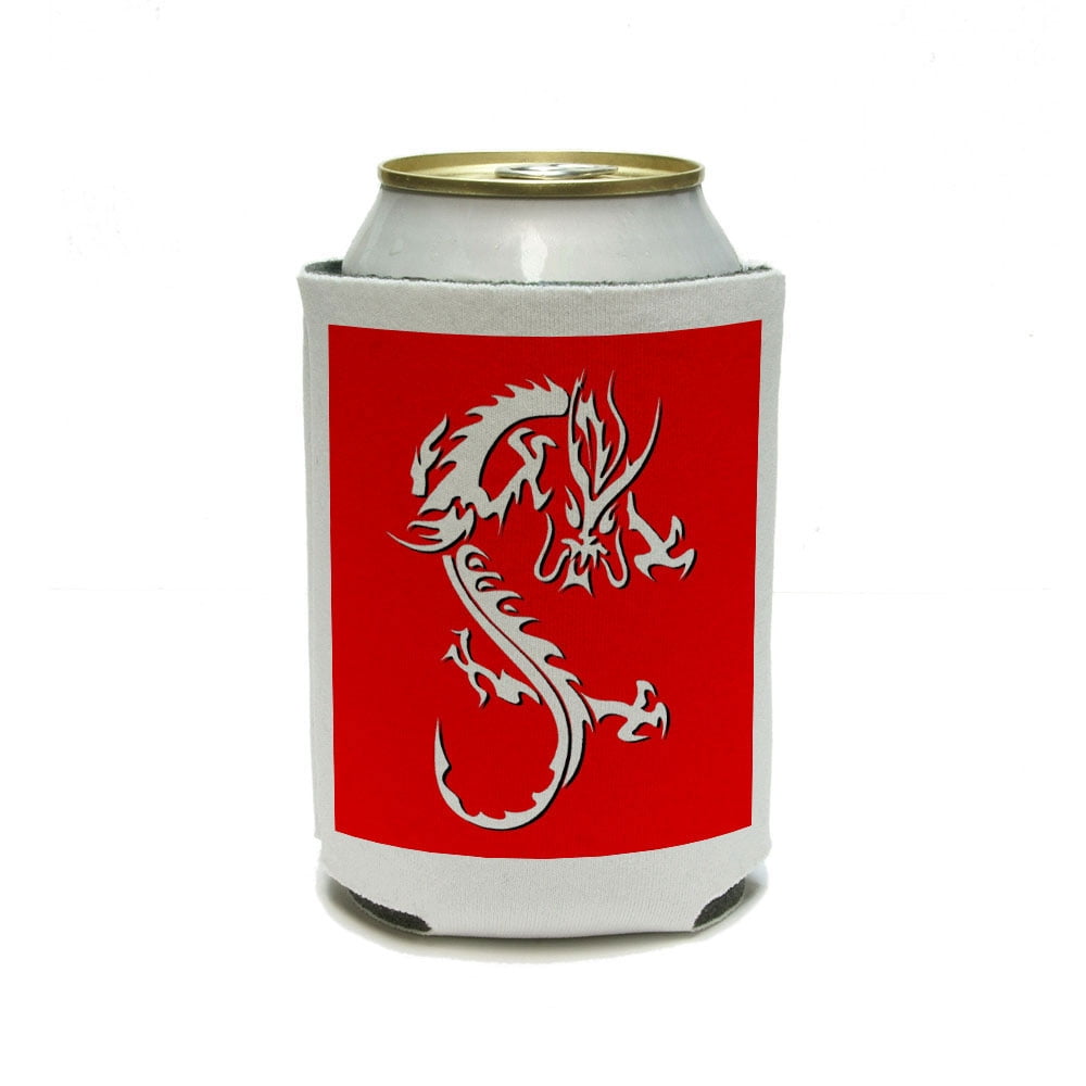 Dragon - Red Can Cooler Drink Insulator Beverage Insulated Holder ...
