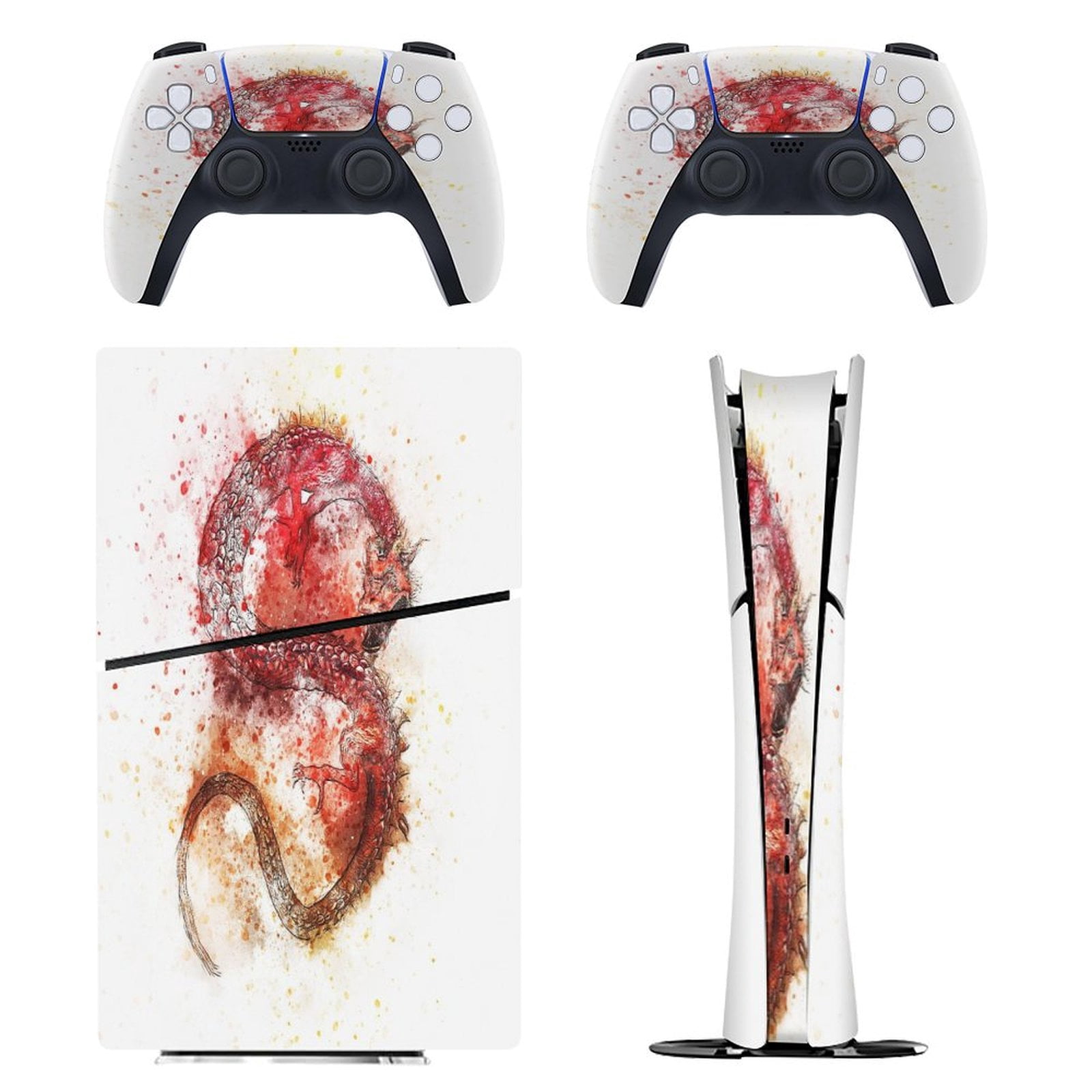 Dragon, Red, Majestic PS5/PS5 Slim Digital Disc Skin Sticker For ...