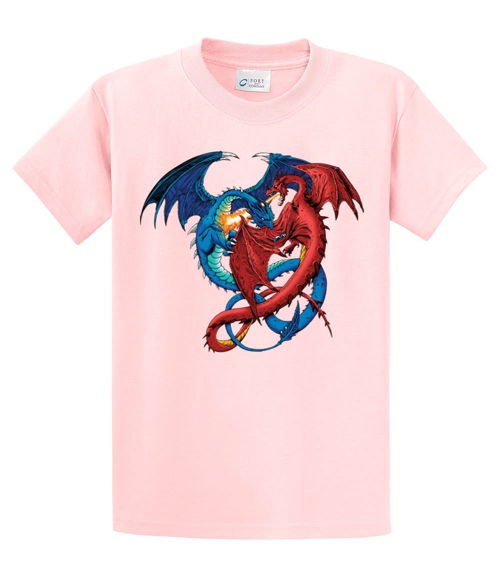 Dragon Red and Blue Dragons Fighting Fantasy Mythical Mother Draco Fire ...
