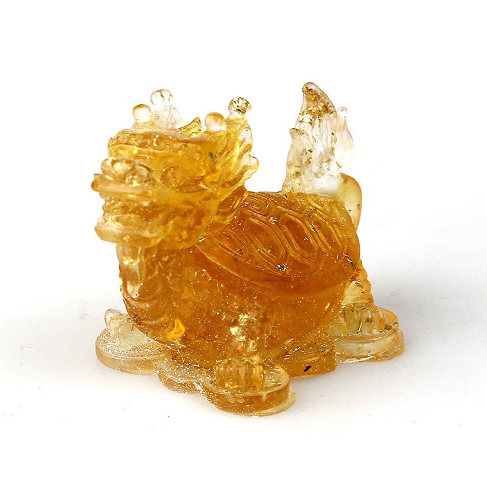 Dragon Resin Figurines with Natural Citrine Chips inside Statues for ...