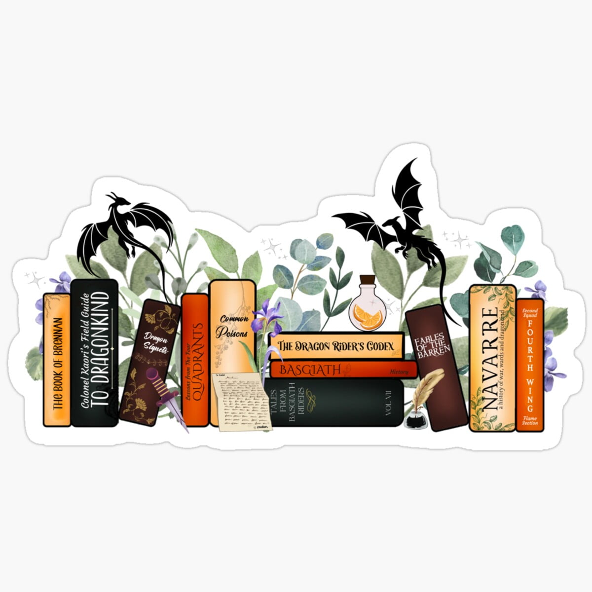 Dragon Rider Book Shelf Sticker. Gift For You - Decorate Laptops, Water ...