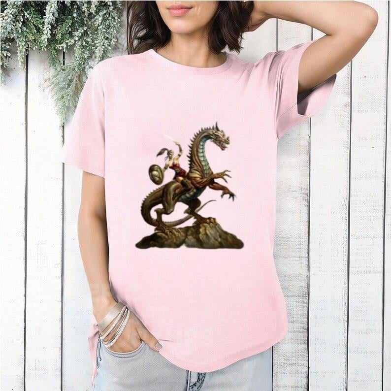 Dragon Rider Mythical Creature Fantasy Mount Fly Saddle T-Shirt, for ...
