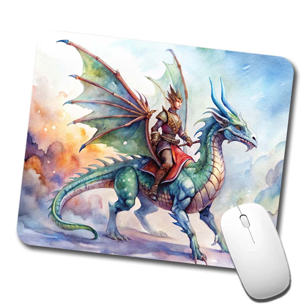 Dragon Rider Watercolor Mouse Pad Low Profile Gaming Mat - Walmart.com