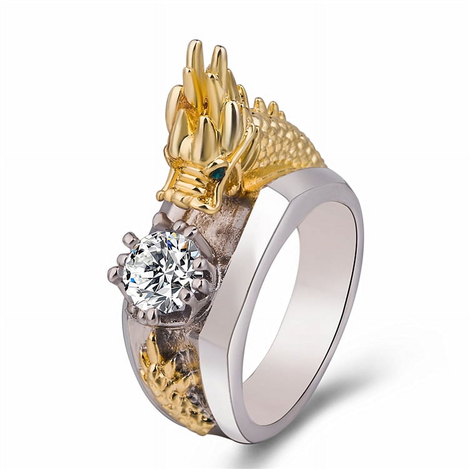 Dragon Ring,Iced Out Dragon Ring for ,Gothic Gold Dragon Head Ring Punk ...