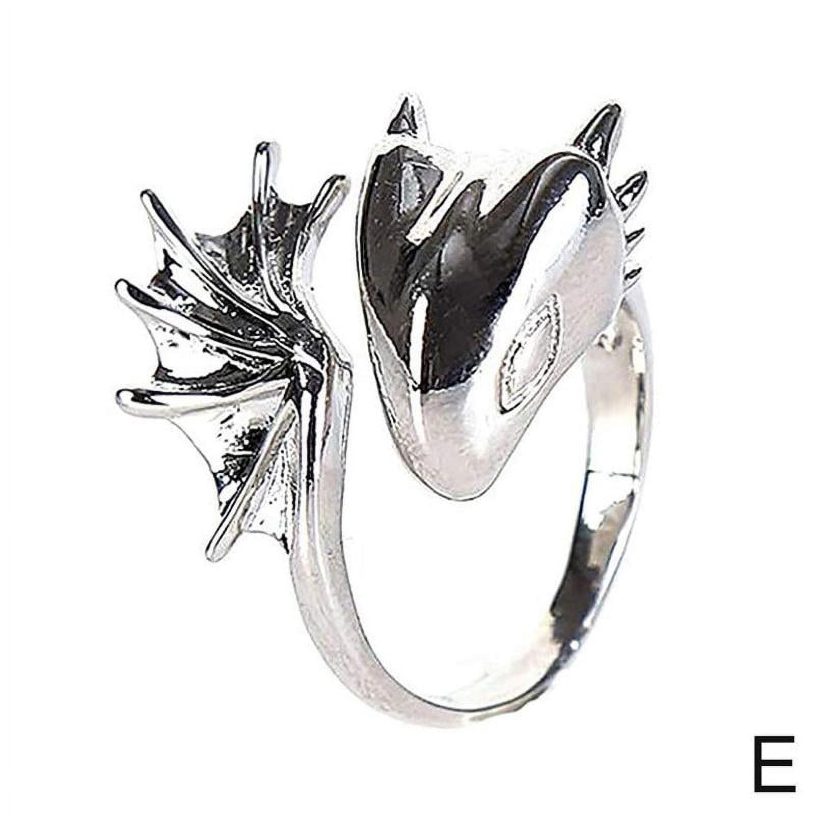 Dragon Ring Resizable Resin Starry Colorful Cute Unique Pearl Jewelry ...